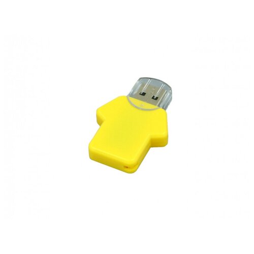 Пластиковая флешка для нанесения логотипа в виде футболки (64 Гб / GB USB 3.0 Желтый/Yellow Football_man футболка для подарка на 23 февраля)