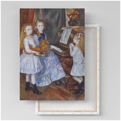 Картина на холсте с подрамником / Pierr - Auguste Renoir / Ренуар Пьер - Дочери Катюля Мандеса у фортепиано