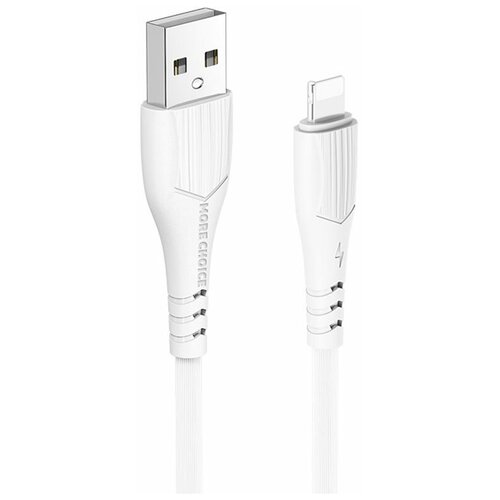 Дата-кабель USB 2.4A для Lightning 8-pin More choice K22i TPE 1м White