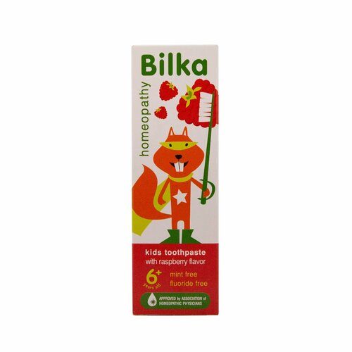 Зубная паста Bilka Homepathy 6+ 50 мл с ароматом малины