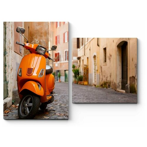 Модульная картина Старые улицы города с мотоциклом в Риме70x53