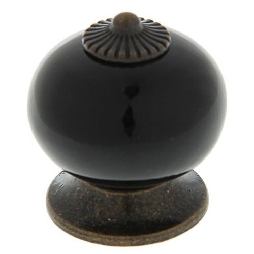Ручка кнопка DOME Ceramics 003, керамическая, черная