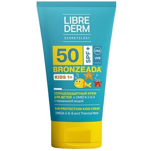 LIBREDERM Bronzeada, солнцезащитный крем для детей SPF 50+, с омега 3-6-9 и термальной водой, 150 мл