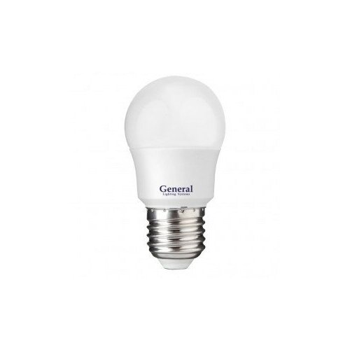 Комплект 10 шт. светодиодная LED лампа General шар P45 E27 7W 4500K 4K 45x74 пластик/алюмин. 639800 583940