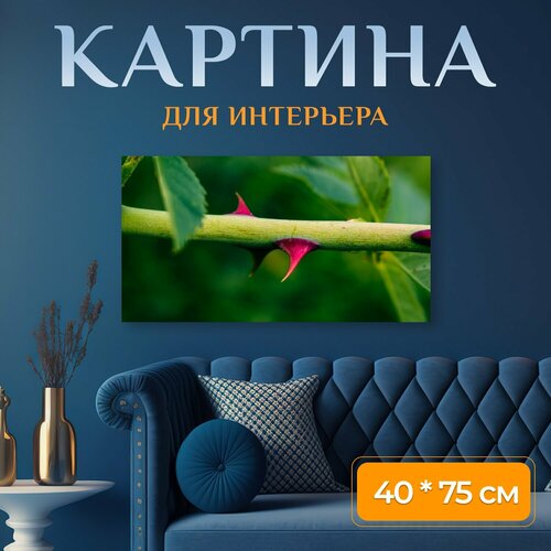 Картина на холсте "Корень, шипы, завод" на подрамнике 75х40 см. для интерьера