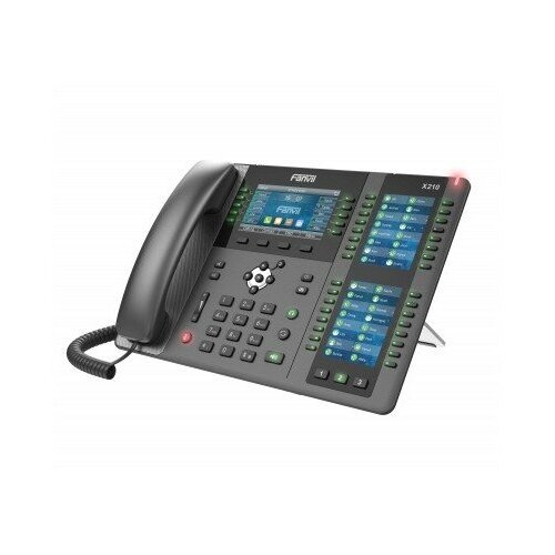 Fanvil VoIP-телефон X210 20 линии SIP, HD аудио, имеет цветной дисплей 4.3 дюймов 480x272, 3 ЖК дисплея, имеет 2 порта Gigabit LAN, питание PoE, 106