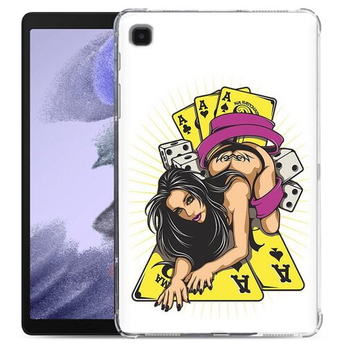 Чехол задняя-панель-накладка-бампер MyPads нарисованная девушка с игровыми картами для Samsung Galaxy Tab A7 Lite LTE SM-T220/T225 (2021) противоударный