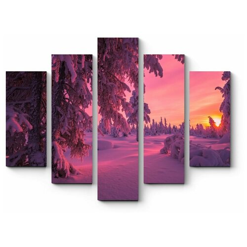 Модульная картина Пурпурный снег 75x60