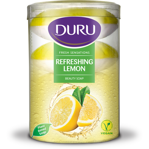 DURU Крем-мыло кусковое 1+1 Лимон, 4 шт., 100 г