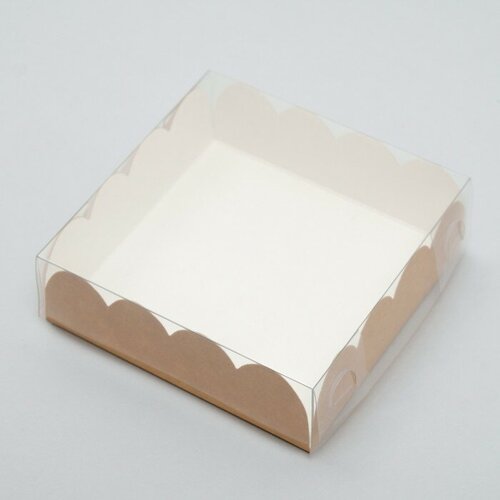 Коробочка для печенья крафт, 9 х 9 х3 см (5 шт)