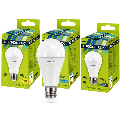 Лампа светодиодная Ergolux LED-A65-20W-E27-4K