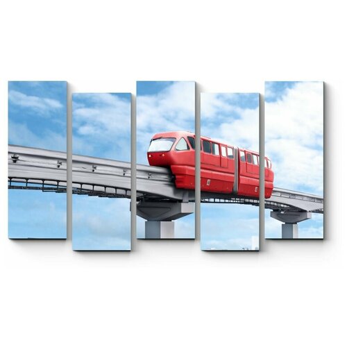 Модульная картина Красный монорельсовый поезд220x127