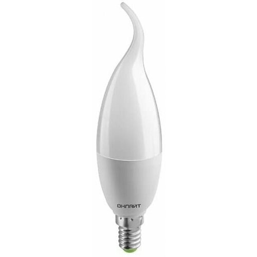 Лампа светодиодная LED 8вт Е14 белый матовая свеча на ветру (61198 OLL-FC37) 20821 онлайт