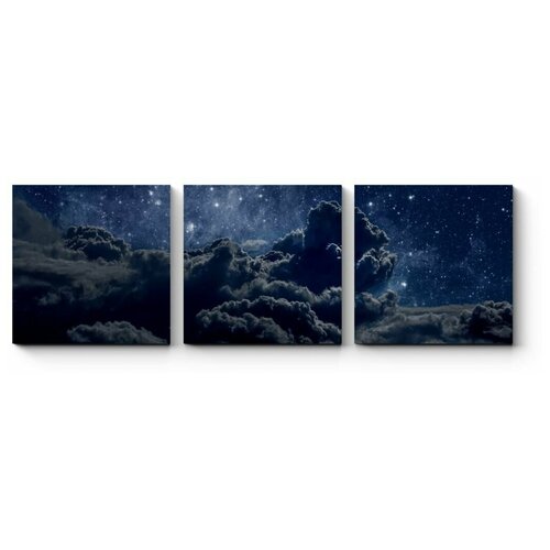 Модульная картина Звездное небо, завораживающая ночь120x40