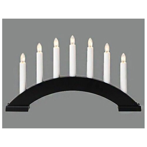 Светильник-горка рождественская (чёрный) на 7 свечей, 39х22 см, STAR trading