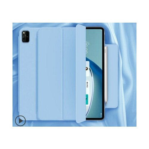 Чехол-обложка MyPads для Huawei MatePad Pro 12.6 (2021) WGR-W09 с дизайном Smart Case голубой кожаный с функцией смарт включения-выключения