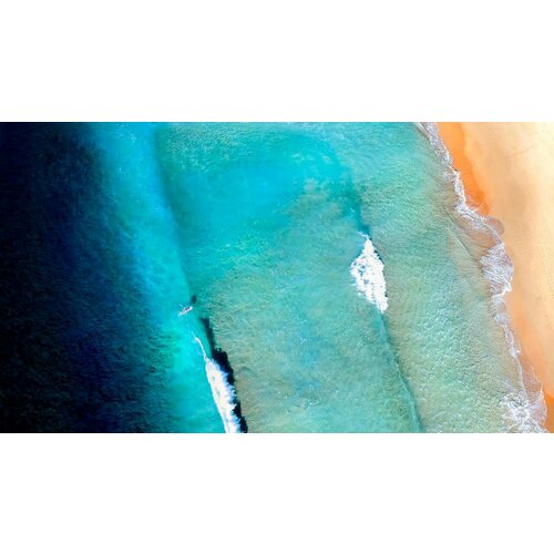 Картина на холсте 60x110 LinxOne "Океан море вода природа волна" интерьерная для дома / на стену / на кухню / с подрамником