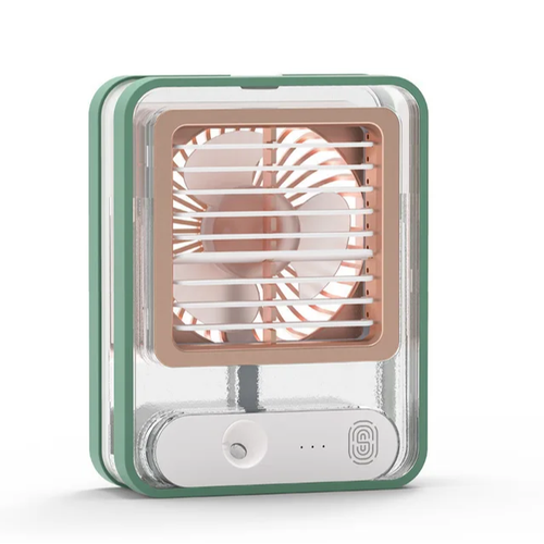 Мини вентилятор, настольный кондиционер с увлажнителем воздуха, зеленый