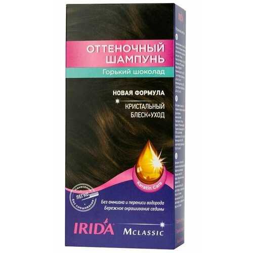 IRIDA Оттеночный шампунь, тон Горький шоколад, 75 мл /
