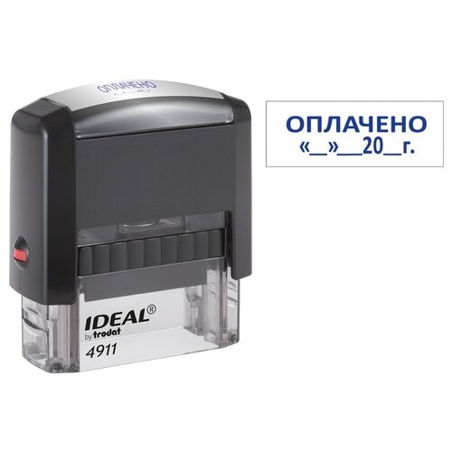 Штамп Ideal "оплачено, дата" 38*14мм (161489)