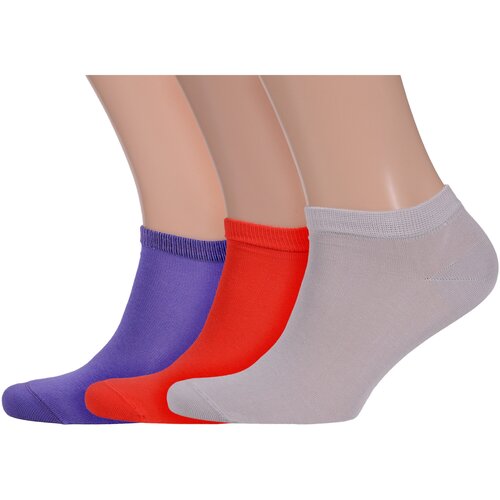 Носки LorenzLine, 3 пары, размер 27, фиолетовый, серый, красный