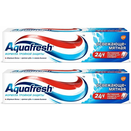 Aquafresh Зубная паста Total Care 3 Освежающе-мятная 50 мл, 2 шт /