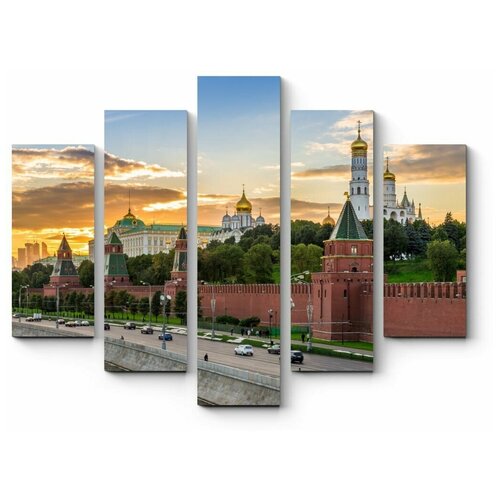 Модульная картина Закат в самом сердце Москвы 125x100