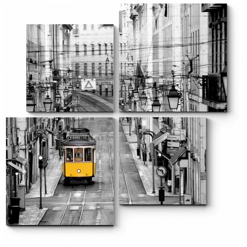 Модульная картина Одинокий трамвай, Лиссабон 170x170