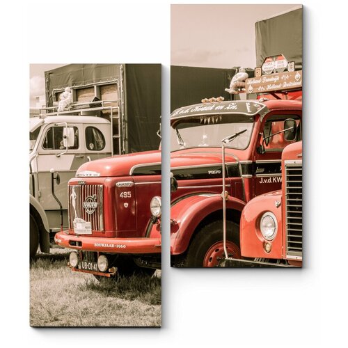 Модульная картина Красные грузовики 100x125