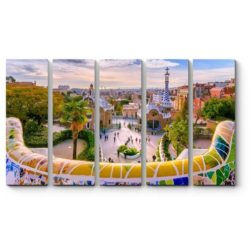 Модульная картина Потрясающий вид из парка Гуэль, Барселона 90x54