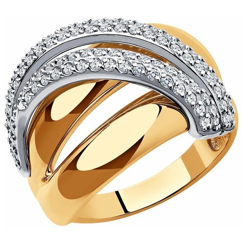 Кольцо Diamant online, золото, 585 проба, фианит, размер 20.5