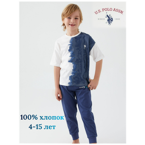 Комплект одежды U.S. POLO ASSN., размер 6-7 (116-122), белый, синий