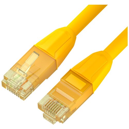 GCR Патч-корд прямой 3.0m LSZH UTP кат.6, желтый, 24 AWG, литой без фиксатора, ethernet high speed, RJ45, T568B