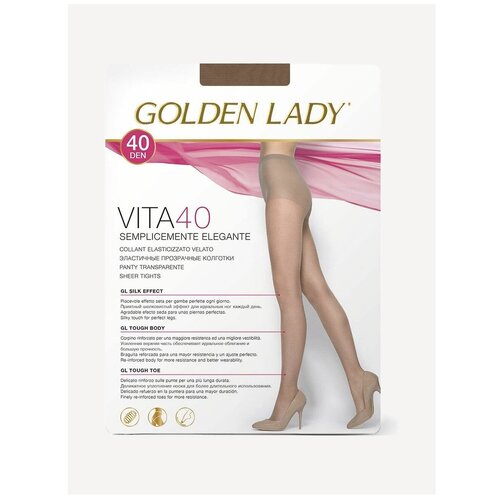 Колготки Golden Lady Vita, 40 den, размер 4, бежевый, коричневый