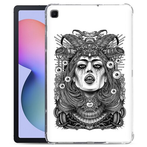 Чехол задняя-панель-накладка-бампер MyPads портрет девушки черно белый для Samsung Galaxy Tab S6 Lite 10.4 SM-P610/P615 противоударный