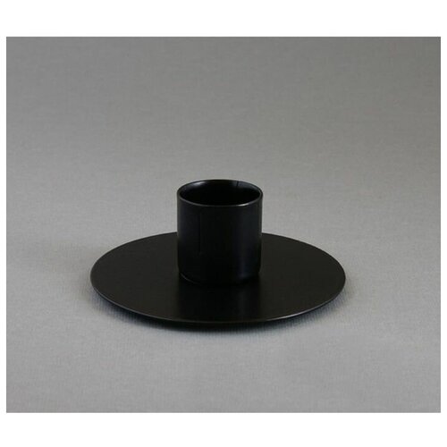Подсвечник "Круг" металл на 1 свечу, 7х3 см, черный муар
