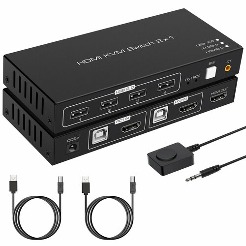 KVM Переключатель (switch) HDMI 2х1 + USB Ultra HD V-2.0 /VСonn/