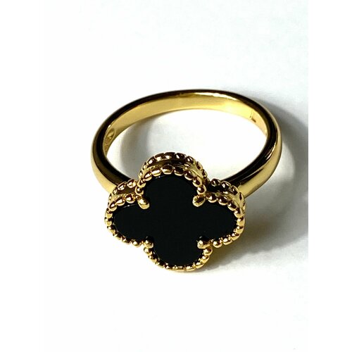 Кольцо Florento, эмаль, размер 18, черный, золотой