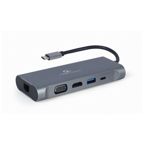 Адаптер интерфейсов Cablexpert A-CM-COMBO7-01, USB-CM 7-в-1 (Type-C, USB3.0, HDMI, VGA, RJ-45)