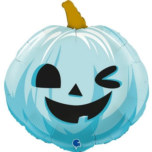 Шар фольгированный 22" «Тыква на Хэллоуин», фигура, цвет голубой