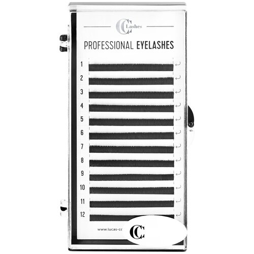 CC Lashes Ресницы 12 мм C-изгиб, C, 0.07 мм, черный