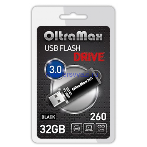 USB Флешка 32GB OltraMax 260 USB 3.0 Black (OM-32GB-260-Black)