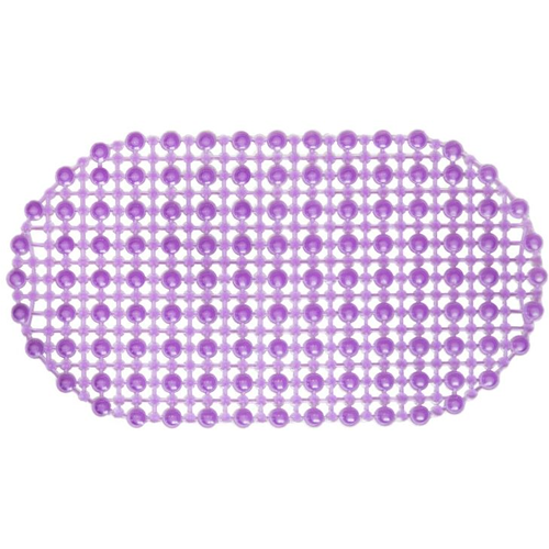 Коврик для ванной противоскользящий на присосках, 65х37 см. / Коврик овальный, цвет фиолетовый