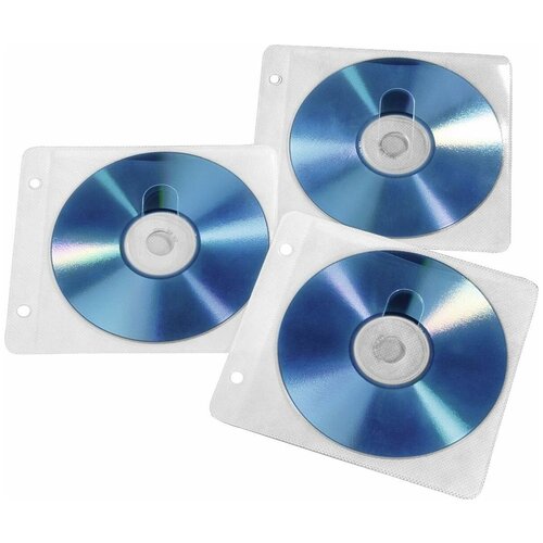 Конверт Hama H-84101 для CD/DVD, белый, 50 шт