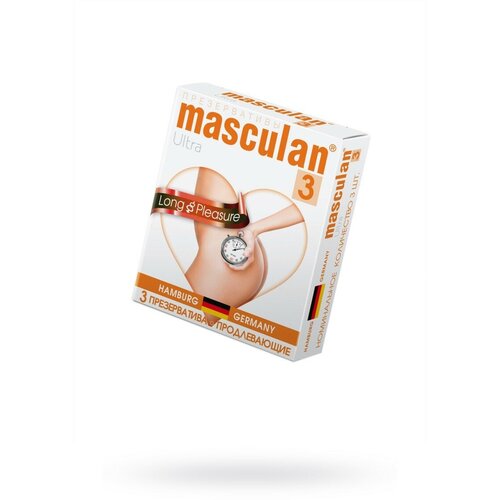 Презервативы Masculan Ultra 3, 3 шт. Продлевающие (Long Pleasure) ШТ