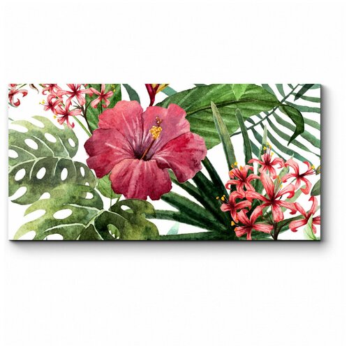 Модульная картина Тропические цветы40x20