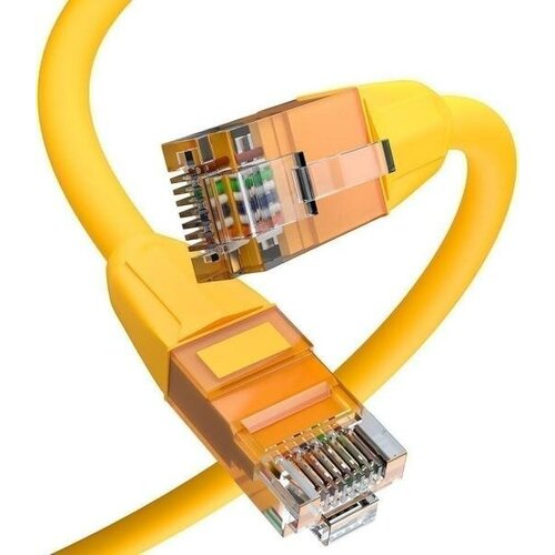 GCR Патч-корд прямой 1.5m LSZH UTP кат.6, желтый, 24 AWG, литой без фиксатора, ethernet high speed, RJ45, T568B, GCR-52788