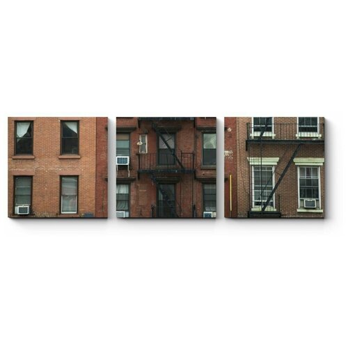 Модульная картина Пожарные лестницы старых жилых домов180x60