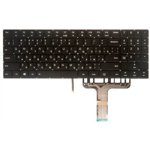 Клавиатура для ноутбука Lenovo Legion Y540-15IRH, Y545-15ICH, Y545-15ICH, Y540-17IRH, Y540-17IRH-PG0, Y9000K черная с белой подсветкой