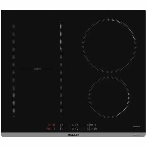 Встраиваемая индукционная панель независимая Премиум Brandt BPI164DUB черный/серебристый